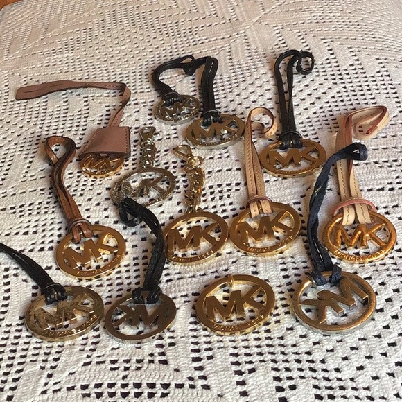 Michael Kors | Accessories | Gold And Black Mk Logo Bag Charms | Poshmark